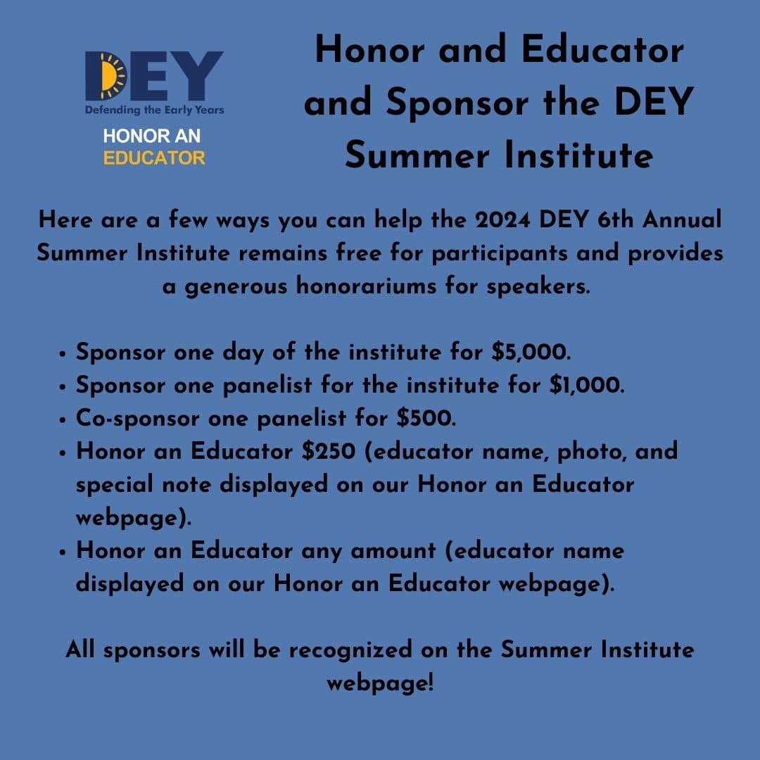 Honor an Educator - Defending the Early Years
